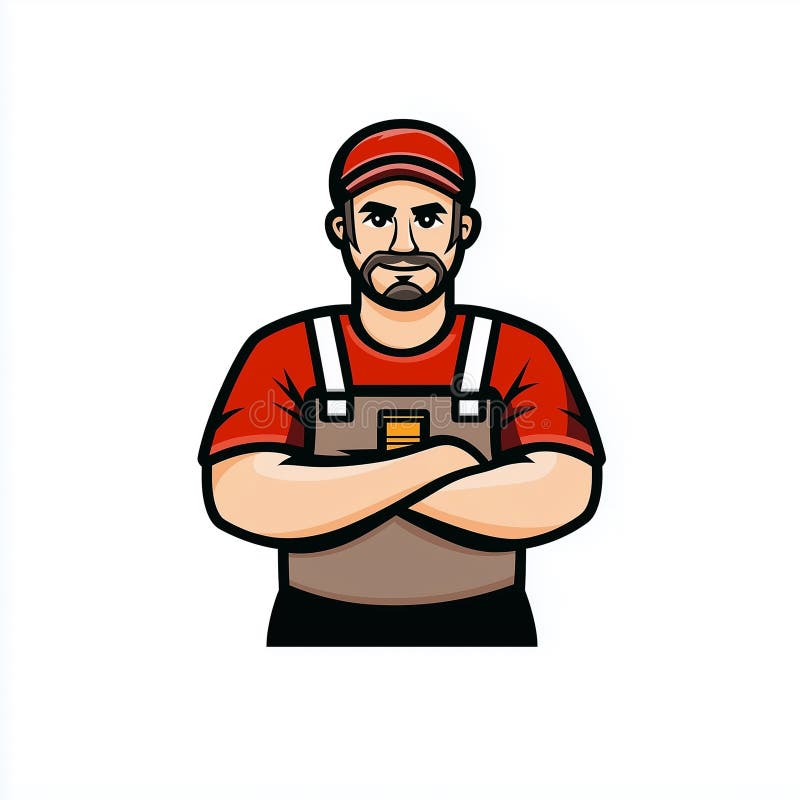 Construction Worker Logo Vector Icon Design Graphic for Digital and ...