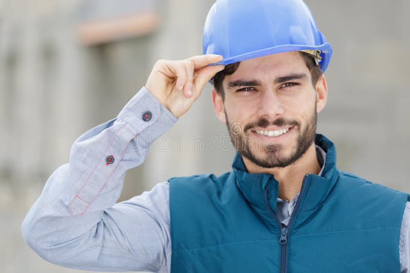 Construction Worker Looking at Camera Stock Image - Image of architect ...