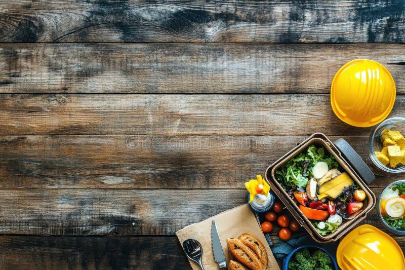 Construction Worker Lunch Box, Healthy Eating on the Job Site Stock ...
