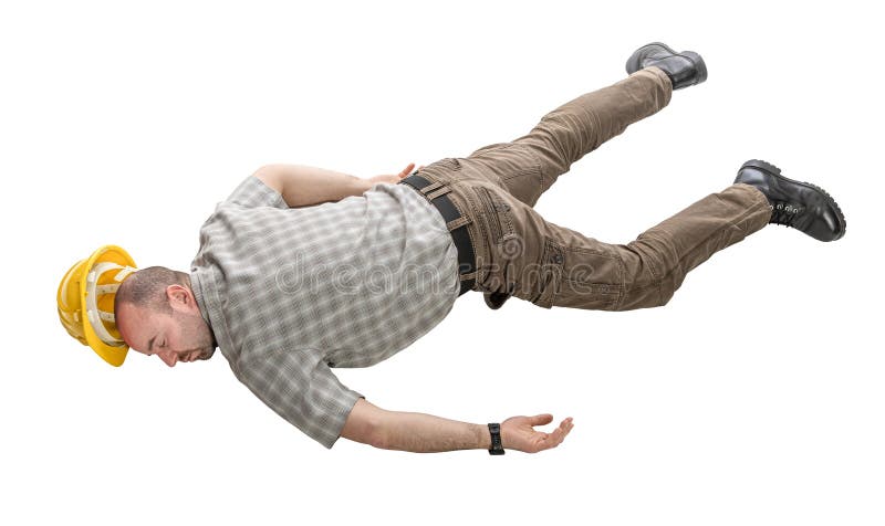Construction Worker Lying Unconscious on the Ground Stock Photo - Image ...