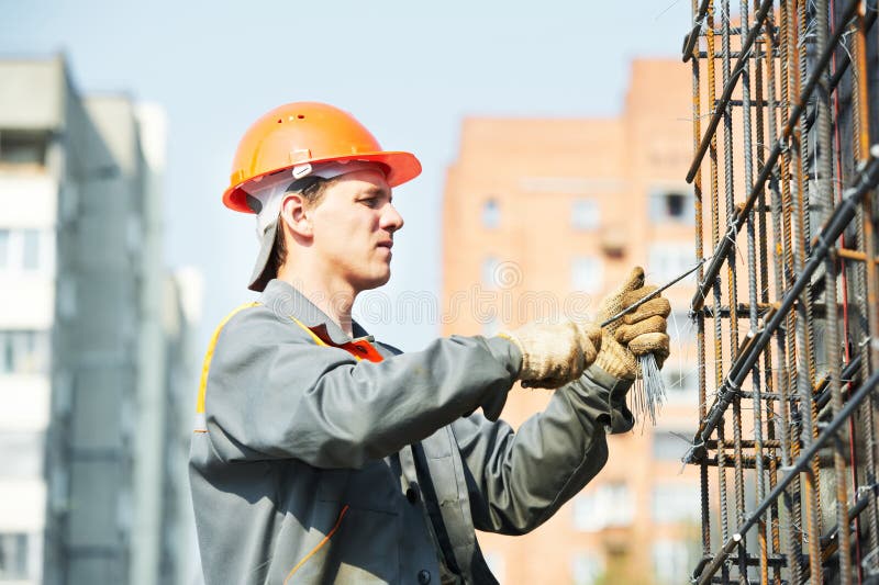Construction worker making stock photo. Image of knit - 19338456