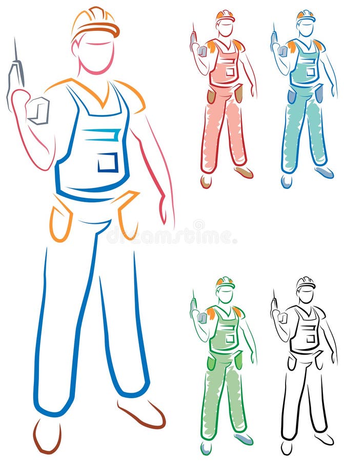 Construction worker stock vector. Illustration of person - 43332378