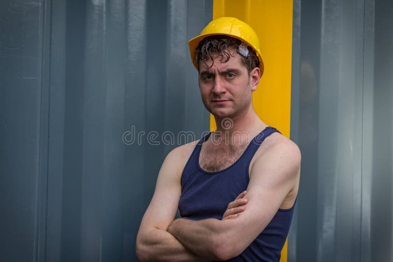 Construction Worker Man stock photo. Image of cheerful - 73922394
