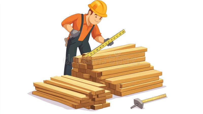 Measuring Lumber Stock Illustrations – 119 Measuring Lumber Stock ...