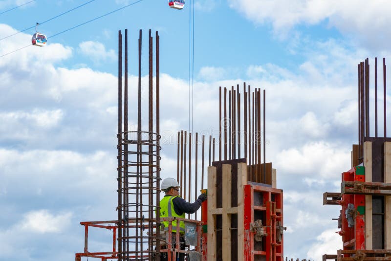 Construction Worker at a New Development Building Site in North ...