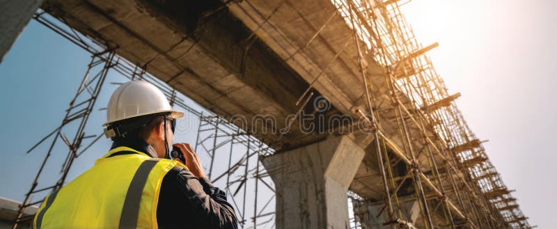 The Construction Worker Observing Progress on a Large Infrastructure ...