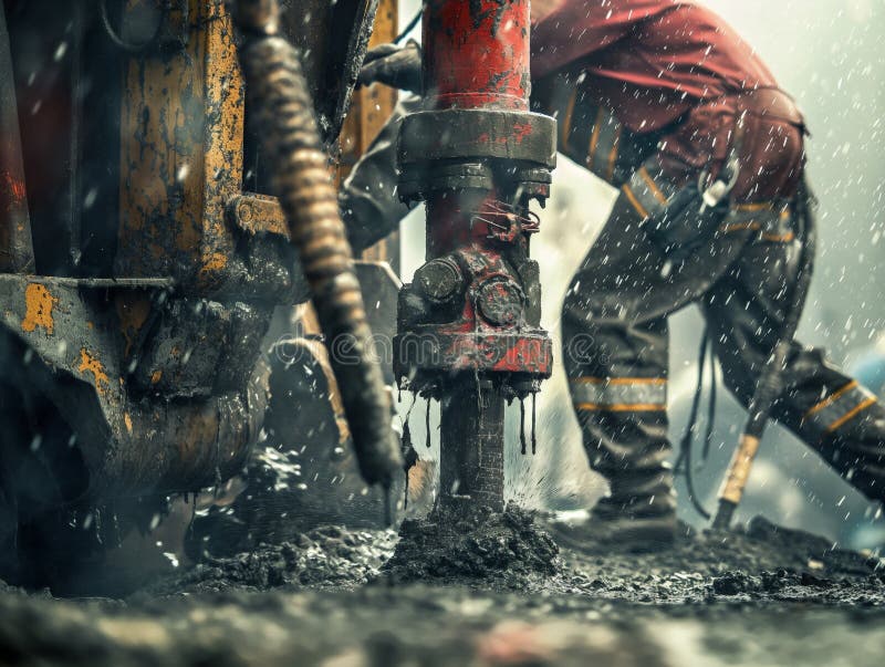 Construction Worker Operating Heavy Machinery Stock Illustration ...