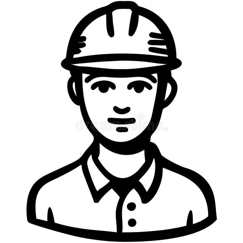 Construction Worker Outline Vector for Safety and Industrial Use Stock ...
