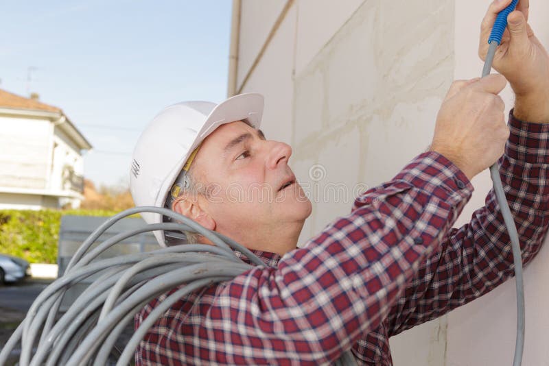 Construction Worker Outside at Site Stock Photo - Image of crossed ...