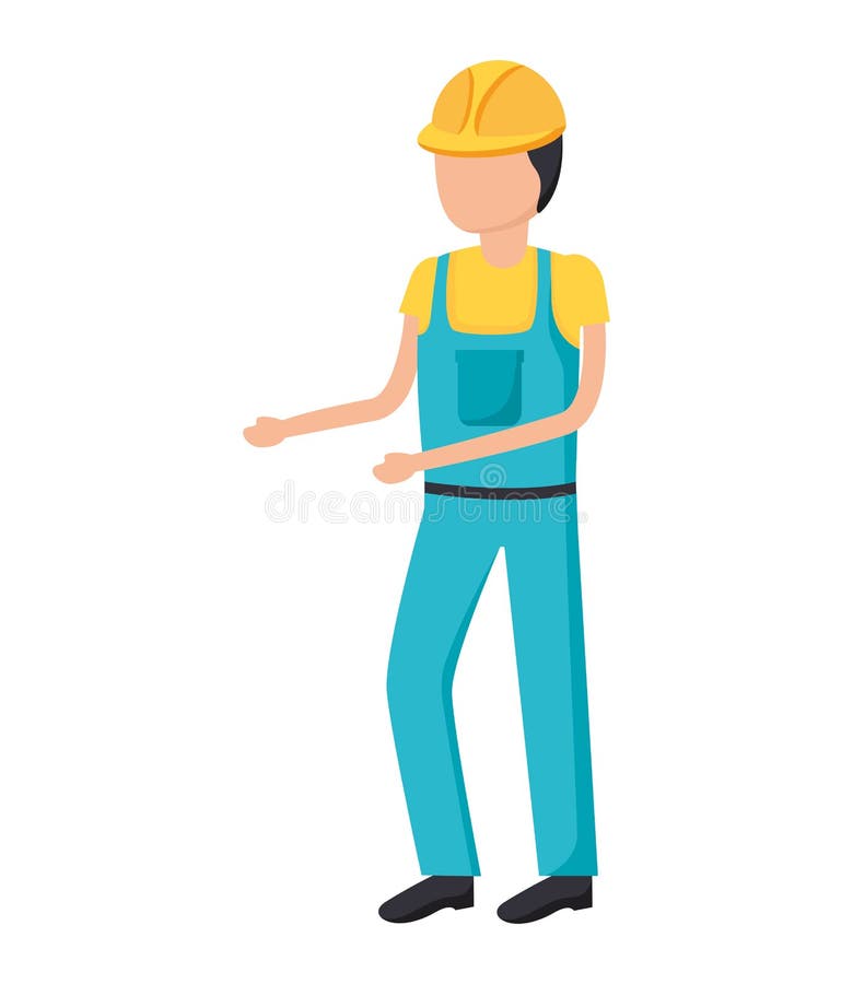 Construction Worker in Overall Stock Vector - Illustration of workman ...