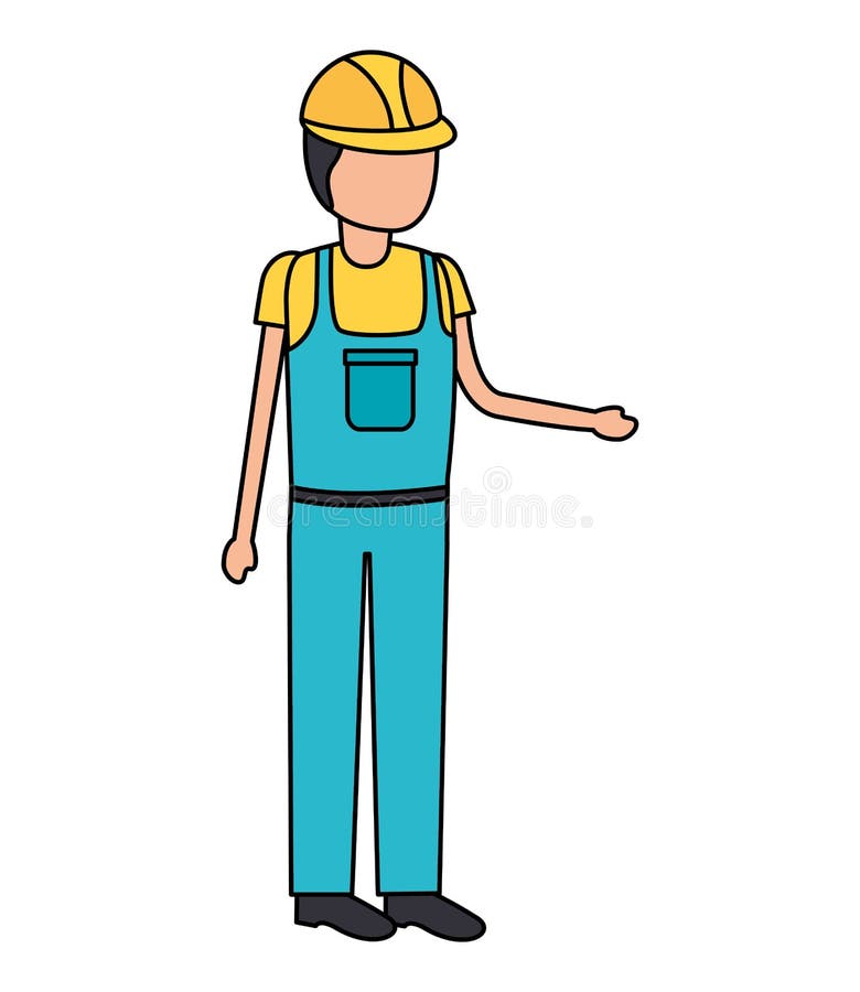 Construction Worker in Overall Stock Illustration - Illustration of ...