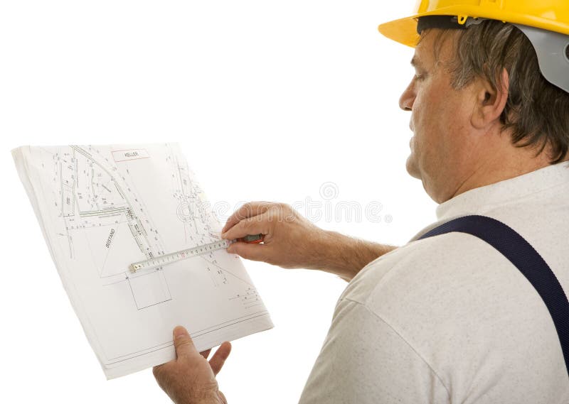 Construction Worker with Plan of an Architect Stock Photo - Image of ...