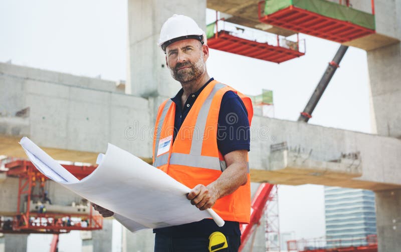 Construction Worker Planning Constractor Developer Concept Stock Photo ...