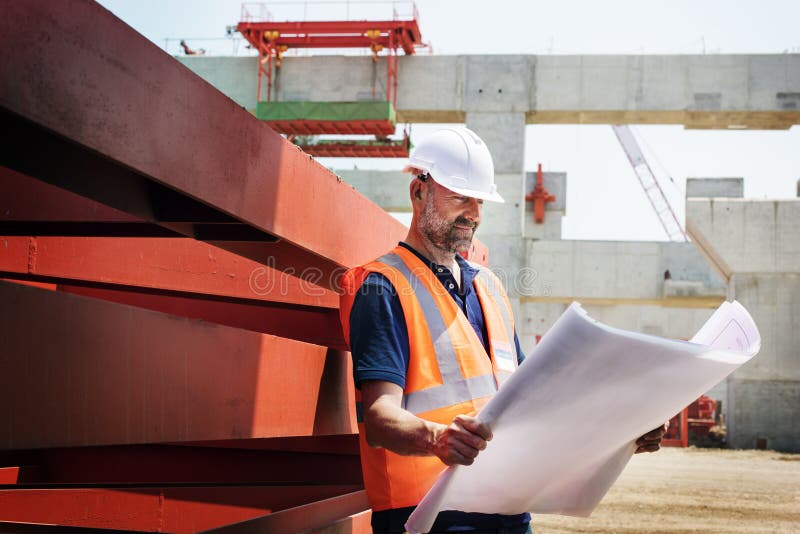Construction Worker Planning Constractor Developer Concept Stock Image ...