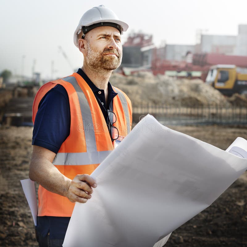 Construction Worker Planning Contractor Developer Concept Stock Photo ...