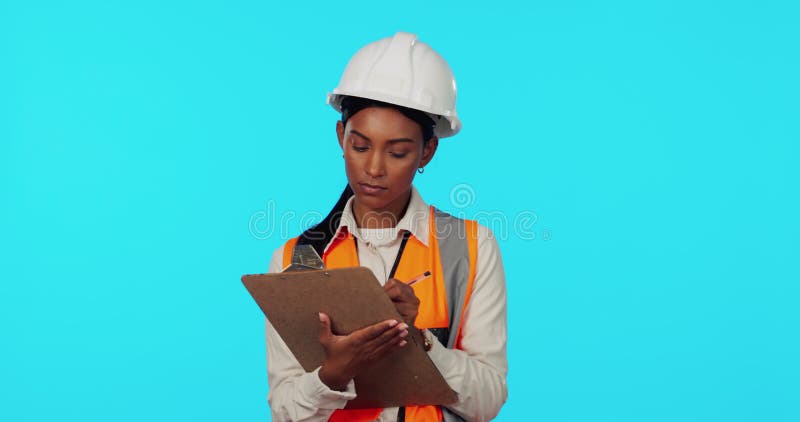 Construction Worker, Planning and a Woman with Paperwork for ...