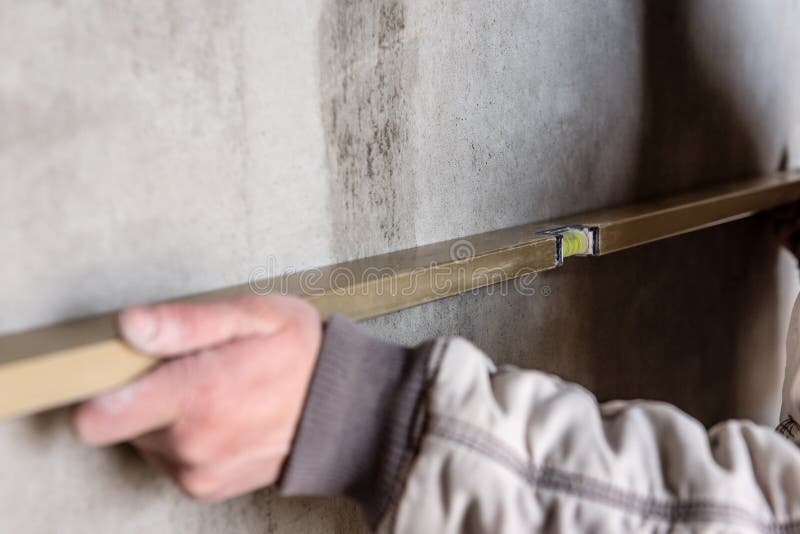 Construction Worker Plastering Wall. Stock Photo - Image of equipment ...