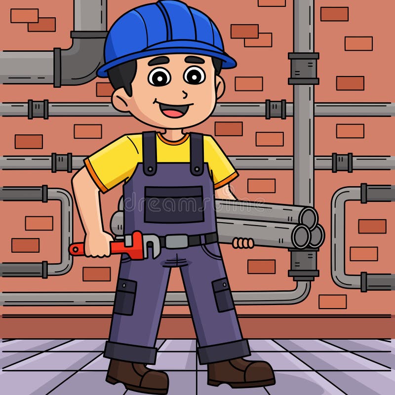 Plumber Cartoon Colored Clipart Illustration Stock Vector ...