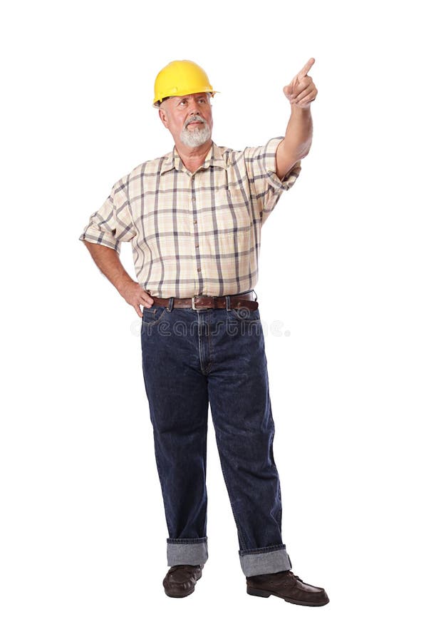 Construction Worker Pointing Stock Image - Image of industrial, helmet ...