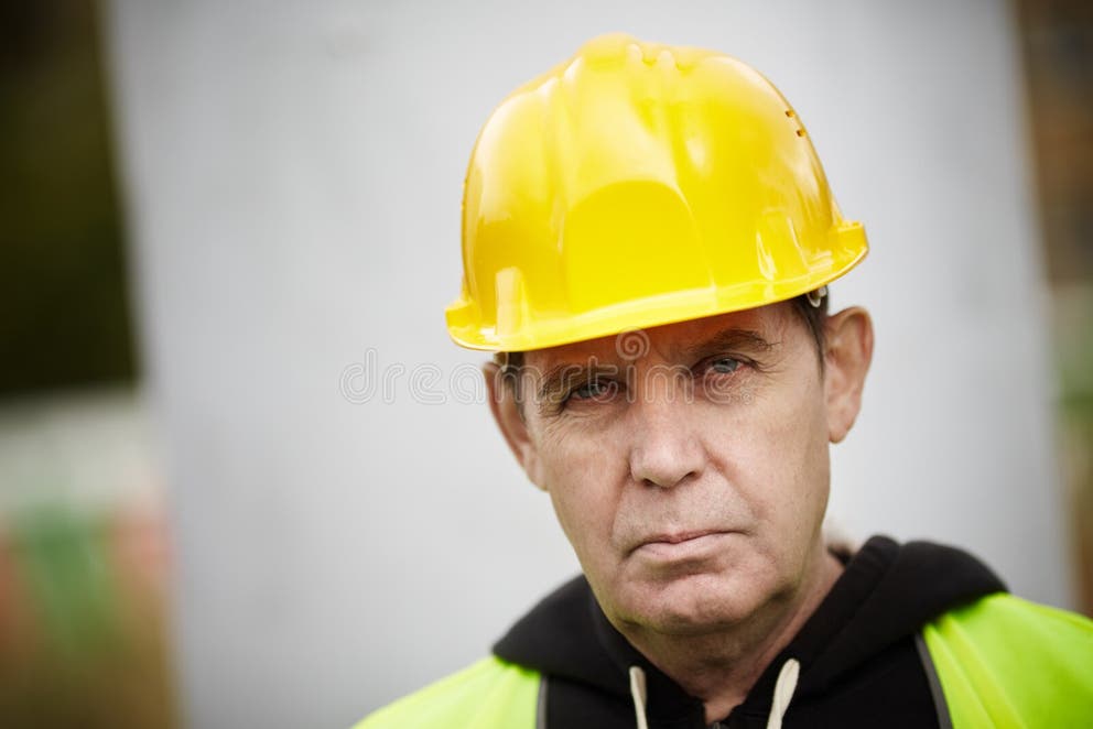 Construction Worker Portrait Stock Image - Image of male, building ...