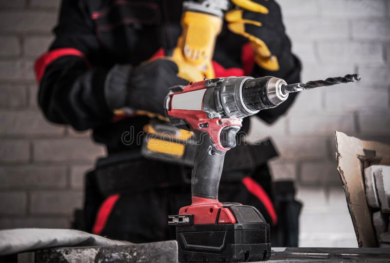 Construction Worker Preparing His Equipment Stock Image - Image of ...