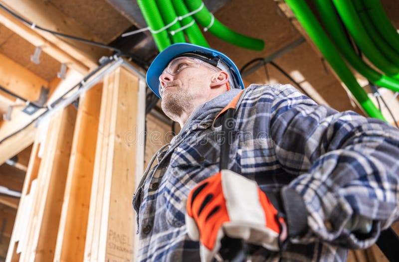 Construction Worker Preparing for Tasks at a Building Site Stock Photo ...
