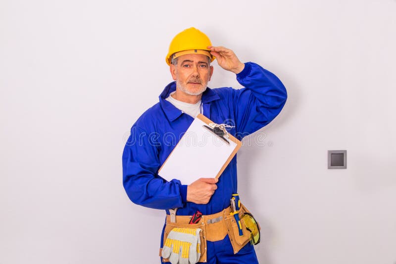 Construction Worker or Professional Man Stock Image - Image of isolated ...