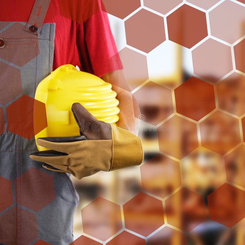 Construction Worker Wearing Protection Equipment Stock Image - Image of ...