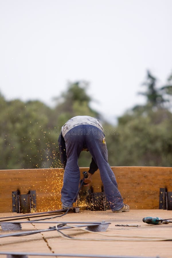 Bricklayers at work stock photo. Image of brickwork, craftsman - 93872966
