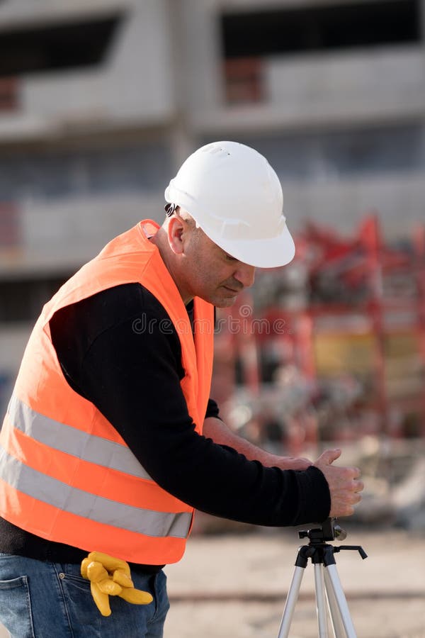 Civil Engineer Using Digital Equipment Stock Image - Image of architect ...