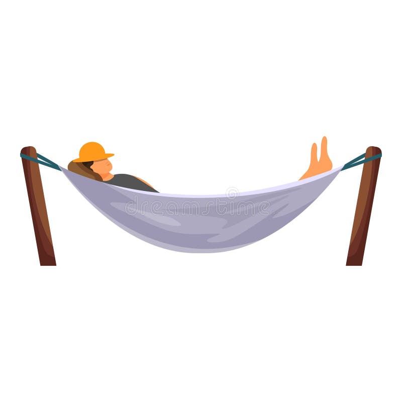 Construction Worker Relaxing in Hammock after Work Stock Vector ...