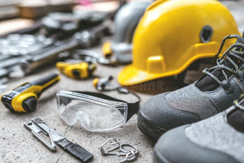 Construction Worker Safety Gear Stock Illustration - Illustration of ...