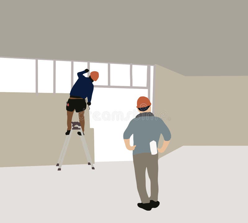 Construction Worker with Safety Helmet Inside the Building Site of a ...