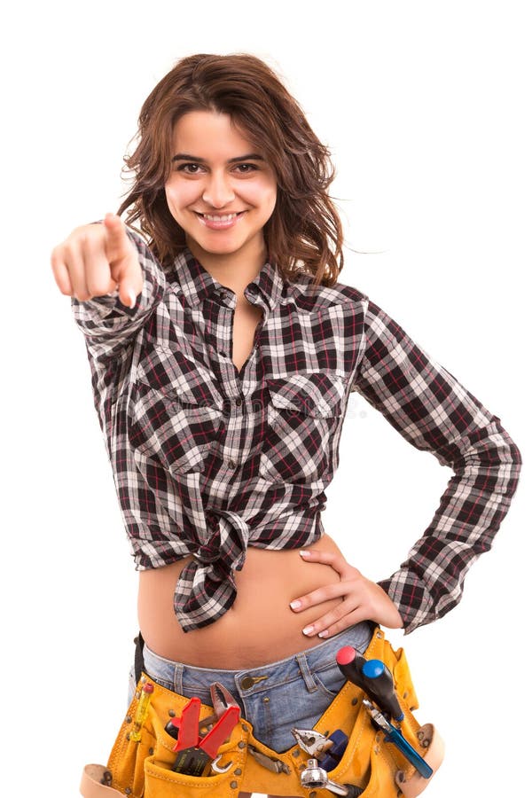 Female Construction Worker Pointing You Stock Photos - Free & Royalty ...