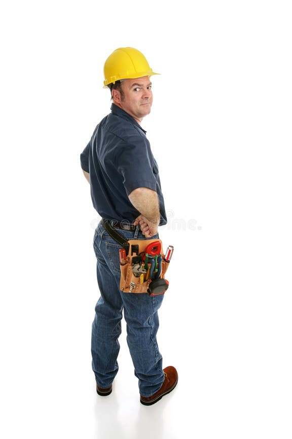 Construction Worker Side View Stock Photo - Image of craftsman ...