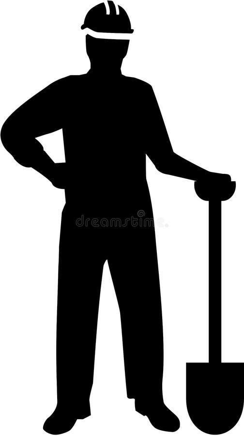 Construction Worker Silhouette Stock Vector - Illustration of vector ...