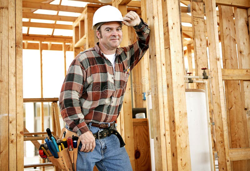 Rugged Male Construction Workers on the Jobsite Stock Photo - Image of ...