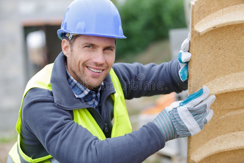 Construction Worker at Construction Site Stock Image - Image of ...