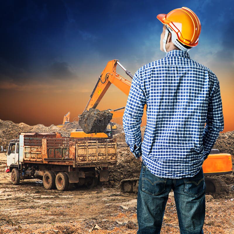 Construction worker stock image. Image of protection - 26092725