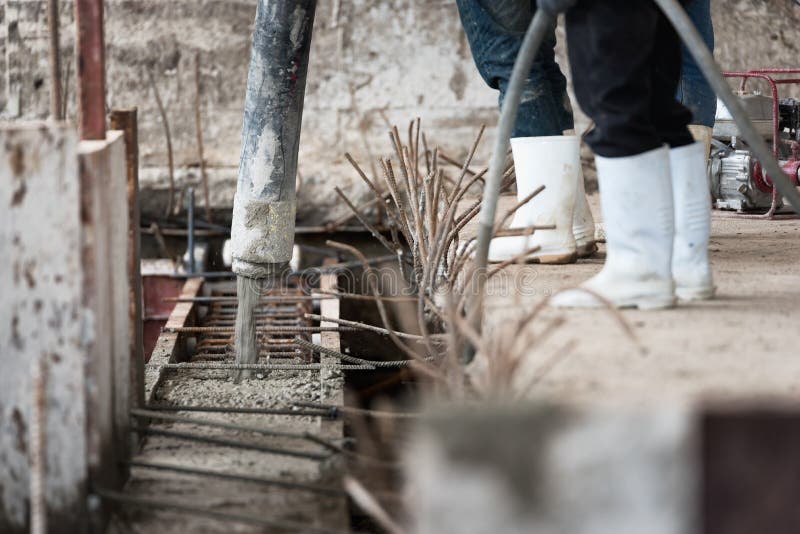 Construction Worker at the Construction Site Stock Photo - Image of ...