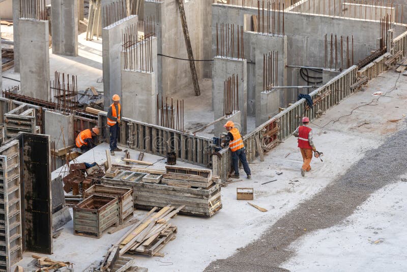 Construction Worker at Construction Site. High Quality Photo Stock ...