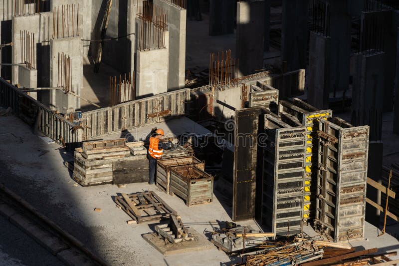 Construction Worker at Construction Site. High Quality Photo Stock ...