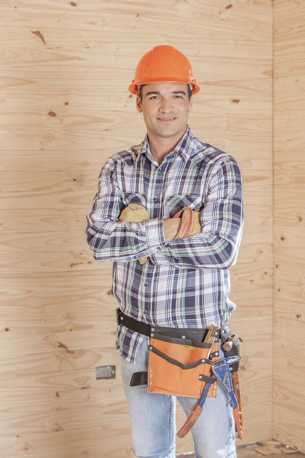 Foreman and Layman on Construction Site Stock Image - Image of smiling ...