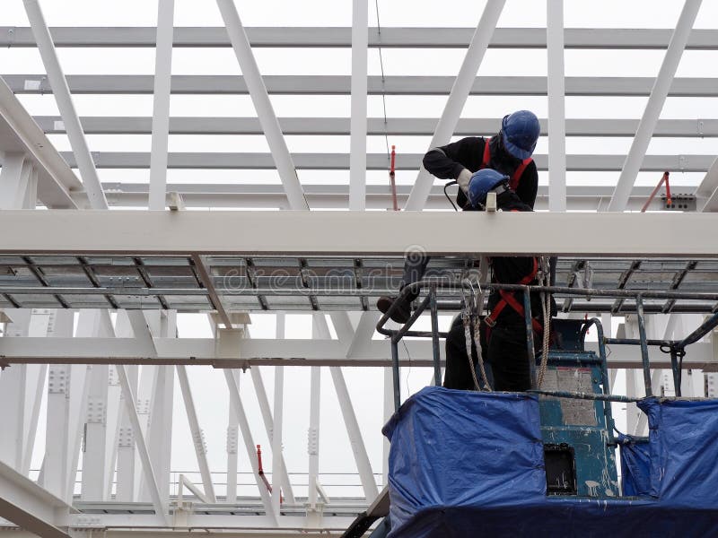 Man Working on the Working at Height on Construction Editorial Image ...