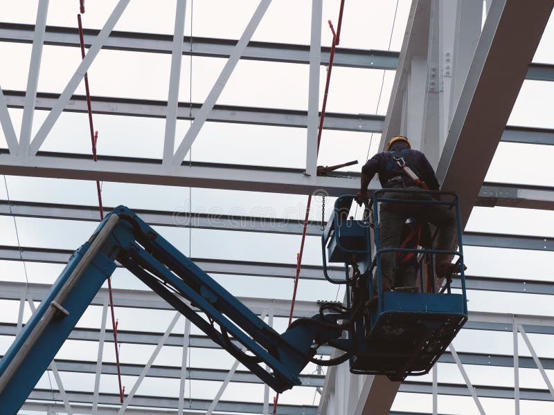 Man Working on the Working at Height on Construction Editorial ...