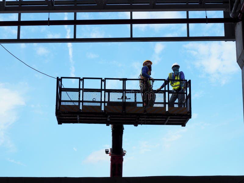 Man Working on the Working at Height on Construction Stock Image ...