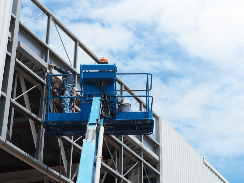 Man Working on the Working at Height on Construction Stock Image ...