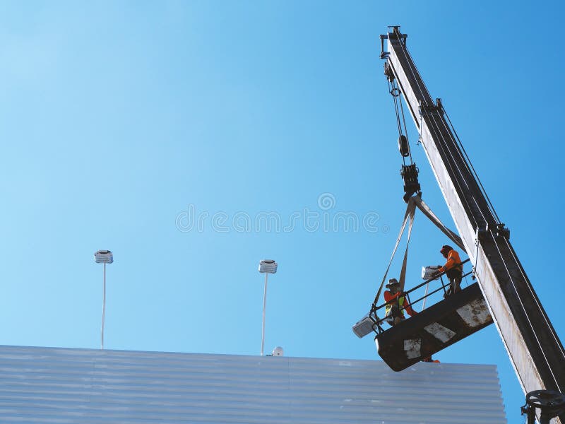 Man Working on the Working at Height on Construction Stock Image ...