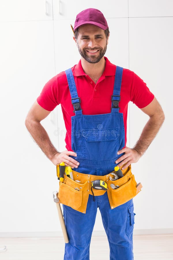 Construction Worker Smiling at Camera Stock Photo - Image of person ...