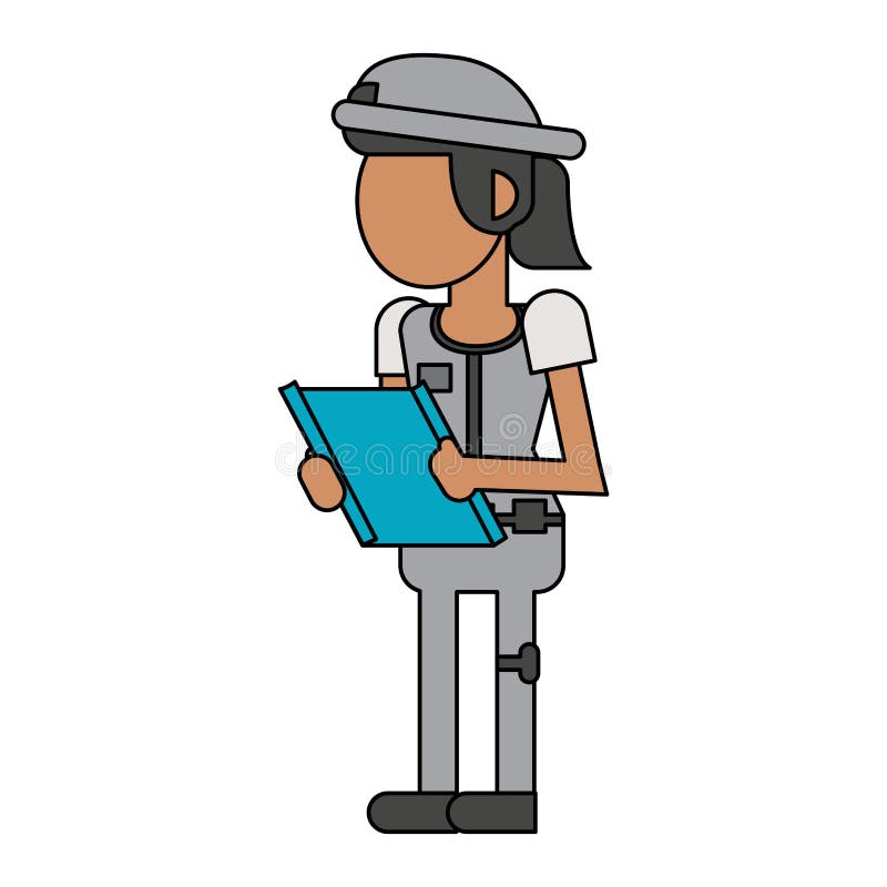 Construction Worker Smiling Cartoon Isolated Faceless Stock Vector ...